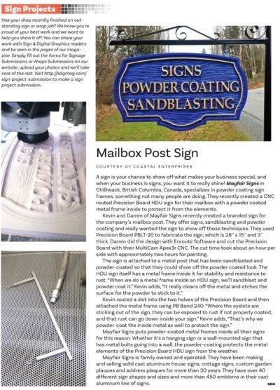 Sign & Digital Graphics Magazine Article | Mayfair Signs | Magazine Article